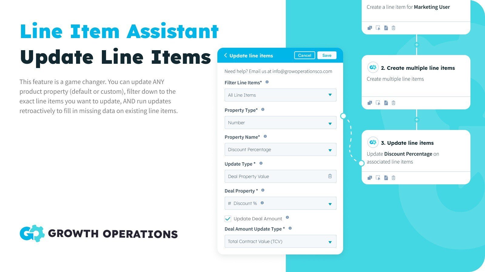 Line Item Assistant - Workflow Automation and Sales Enablement App for HubSpot | Growth Operations